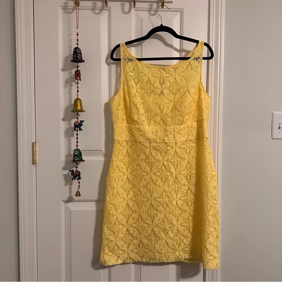 Kasper | Dresses | Kasper Yellow Lace Dress | Poshmark